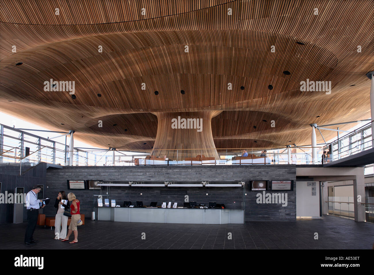 Interior of Welsh Assembly building, Cardiff, Wales, United Kingdom ...