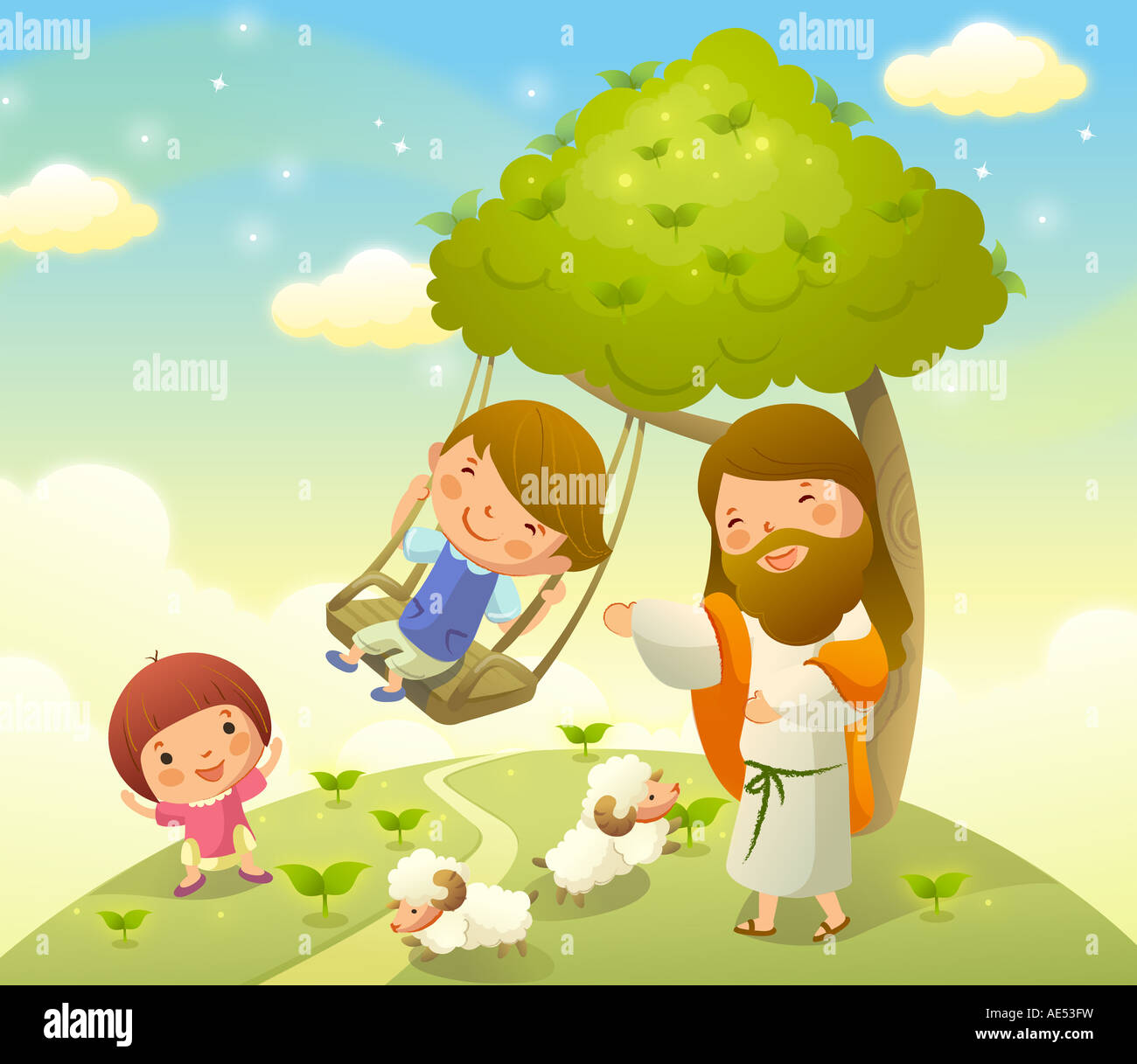 Jesus Christ Playing With Children
