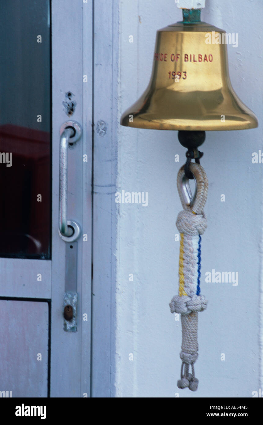ships bell aboard the pride of bilbao spanish ferry / ferries ...