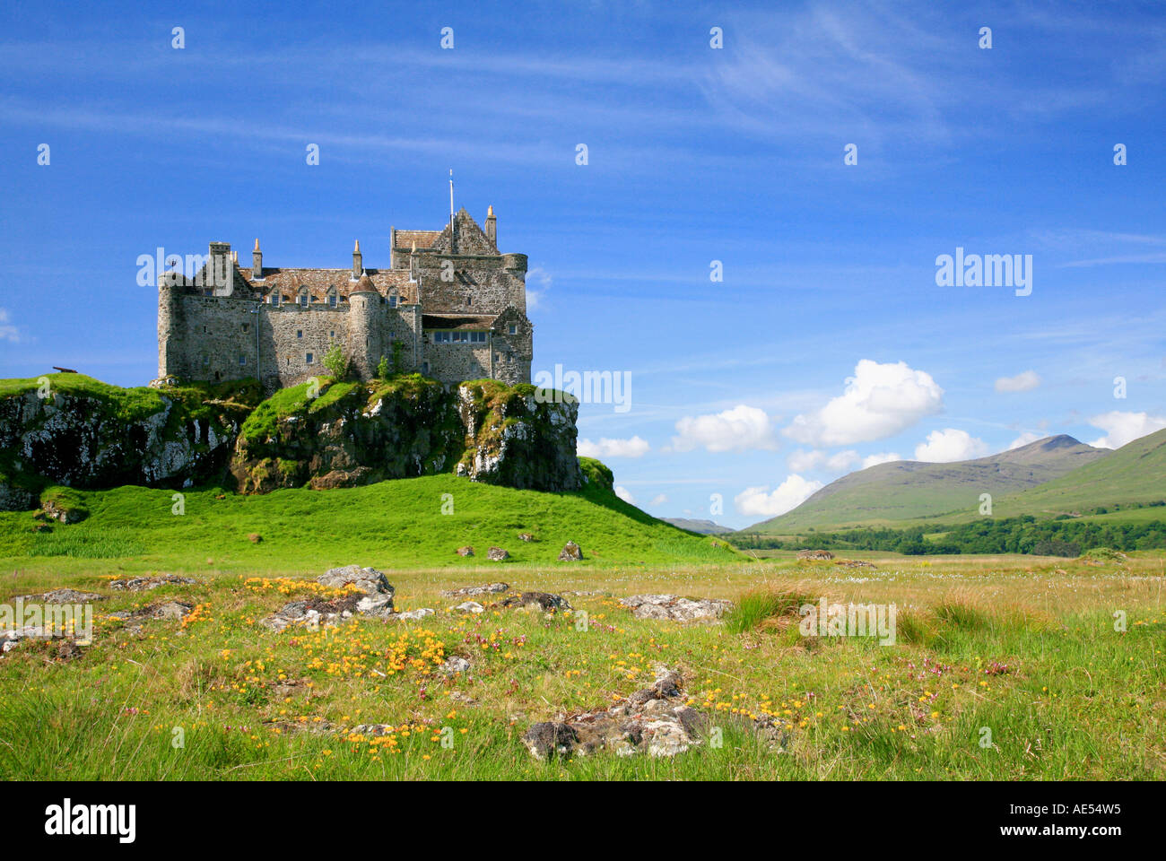 UK Scotland Argyll Strathclyde Isle of Mull Duart Castle and hills of ...