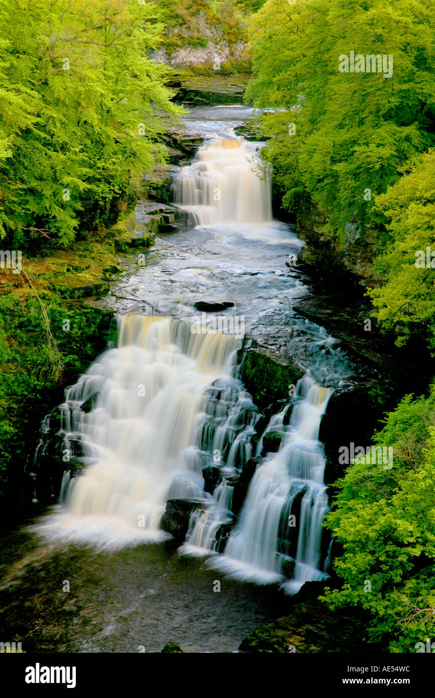 UK Scotland Lanarkshire Falls of Clyde River Clyde Corra Linn Stock ...