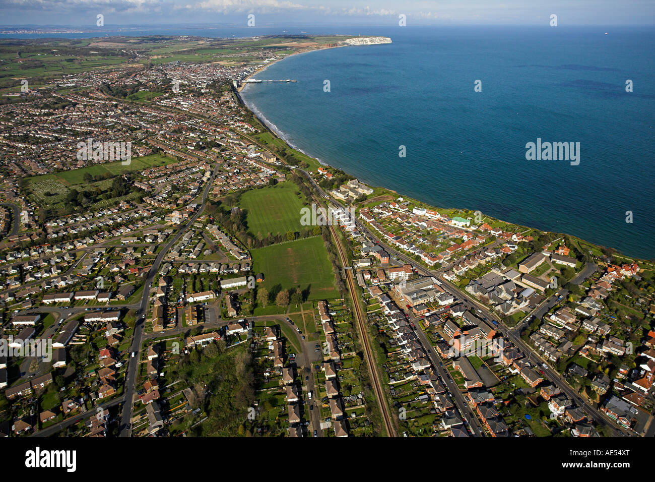 Sandown from the air Isle of Wight Stock Photo - Alamy