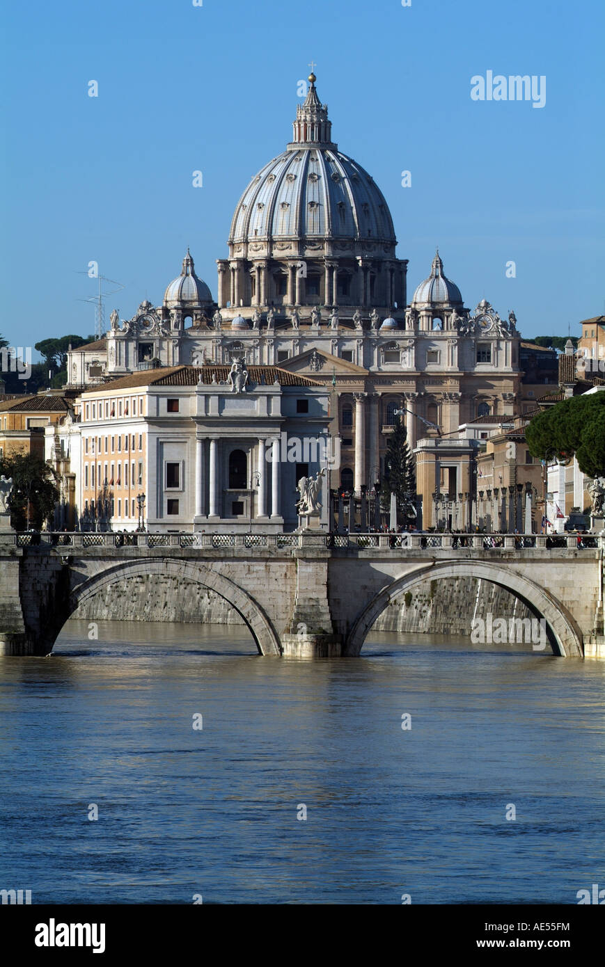 Tevere river and San Pietro in ROME - ITALIY Stock Photo - Alamy