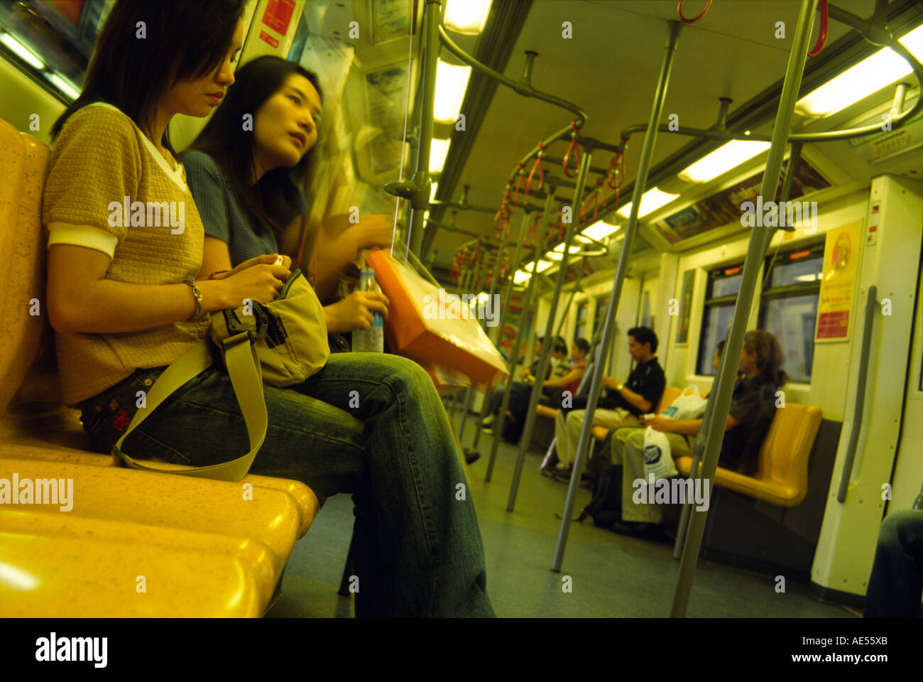 Inside BTS Sky Train Bangkok 2004 Stock Photo - Alamy