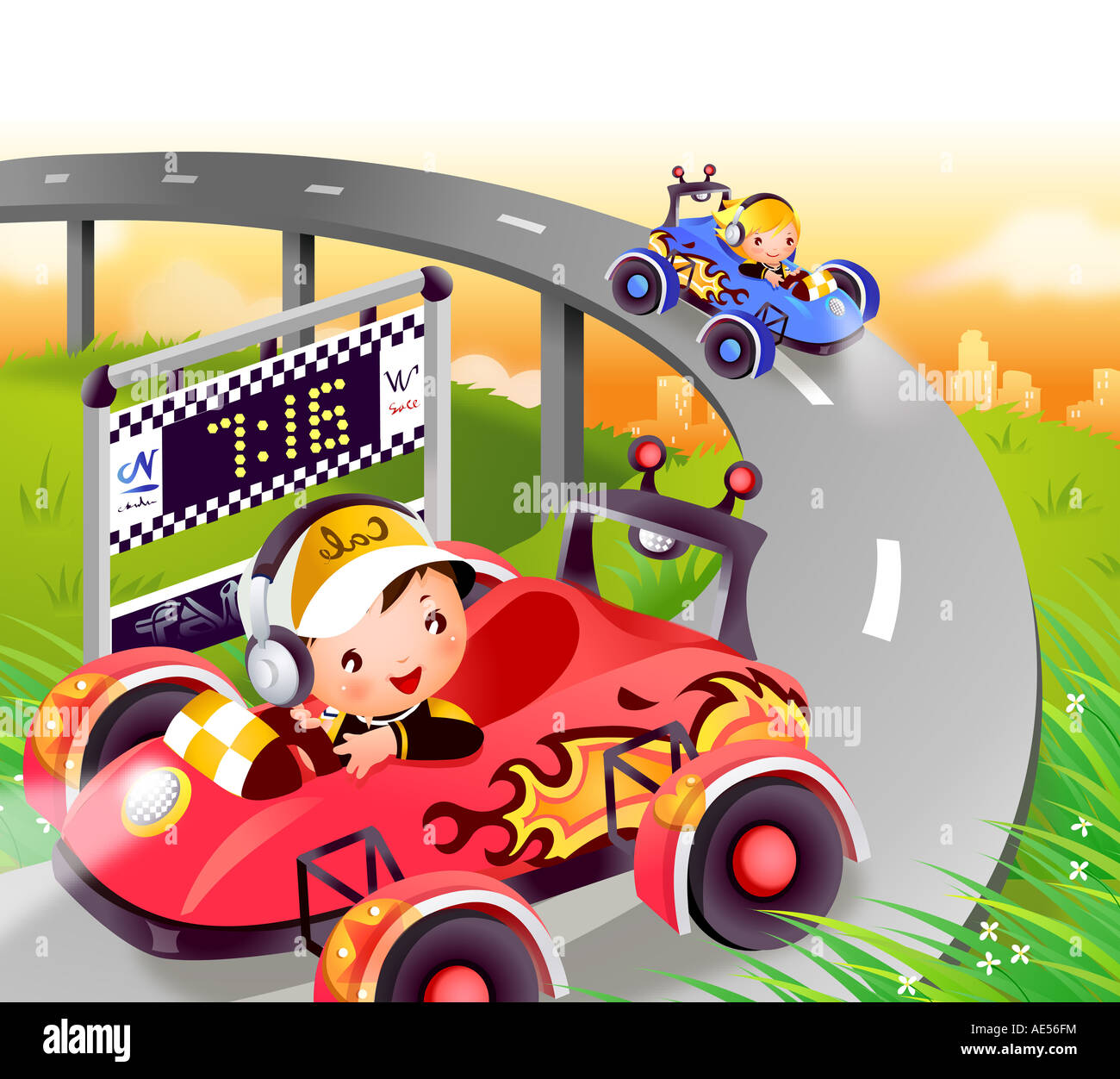 Kid driving sports car hi-res stock photography and images - Alamy
