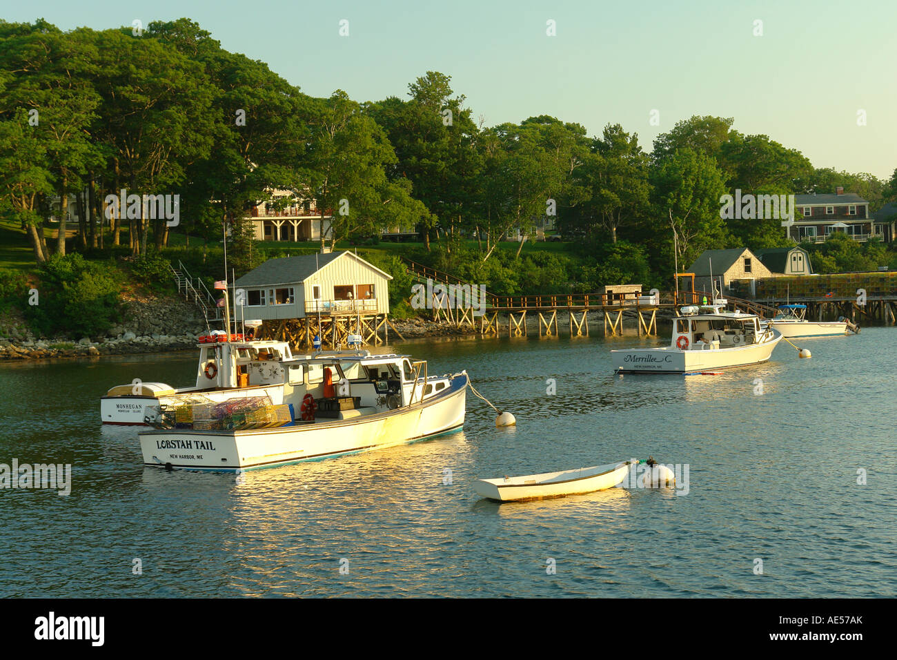 AJD59332, New Harbor, ME, Maine, Pemaquid, fishing harbor Stock Photo ...