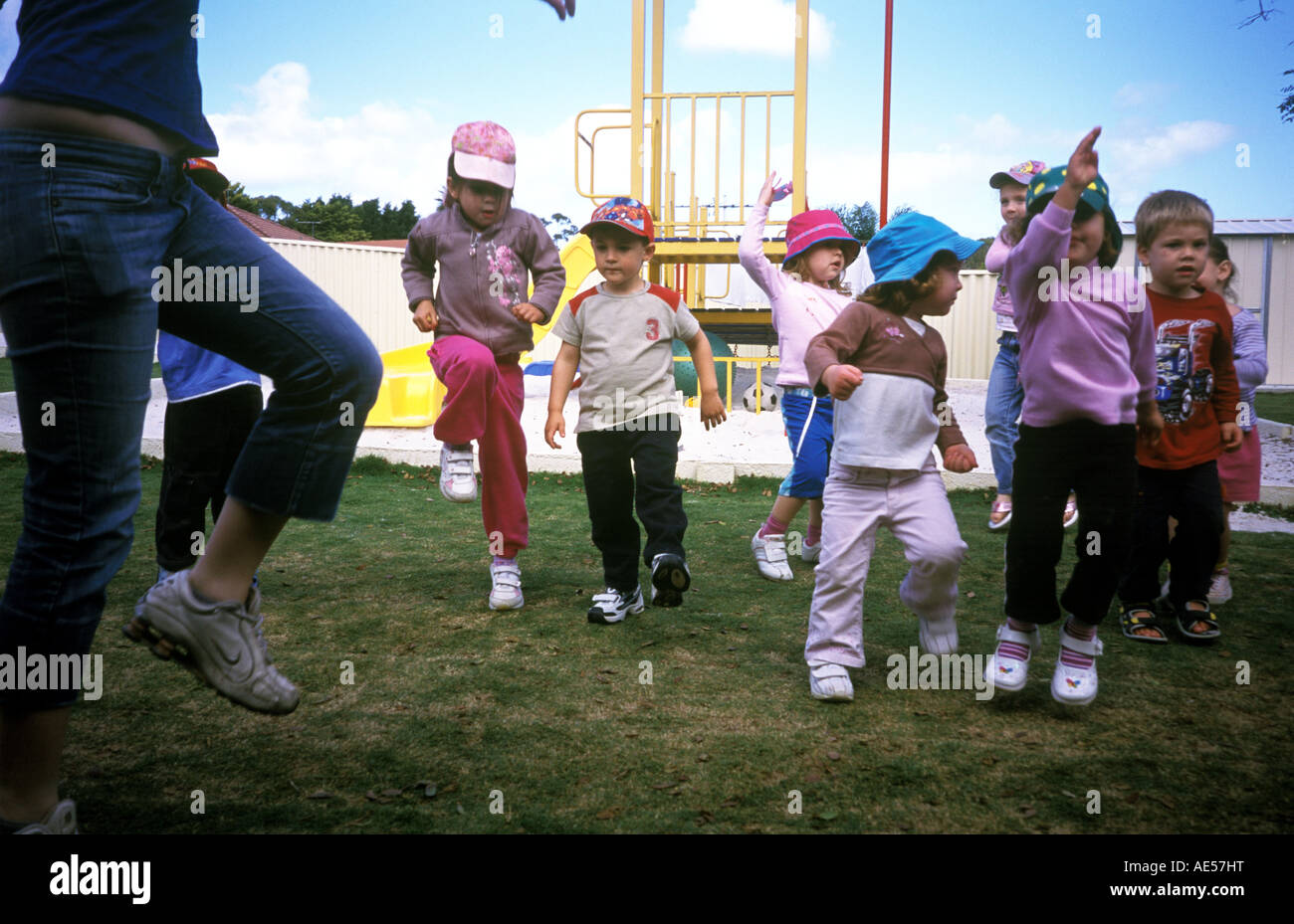 Outdoor preschool activities Stock Photo - Alamy