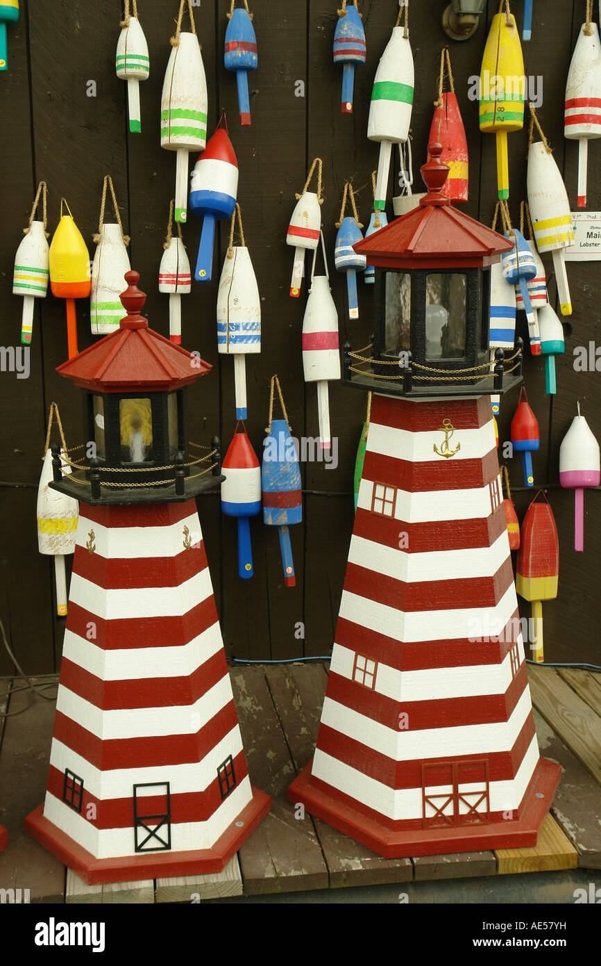 AJD59420, Ellsworth, ME, Maine, gift shop, lobster fishing buoys ...