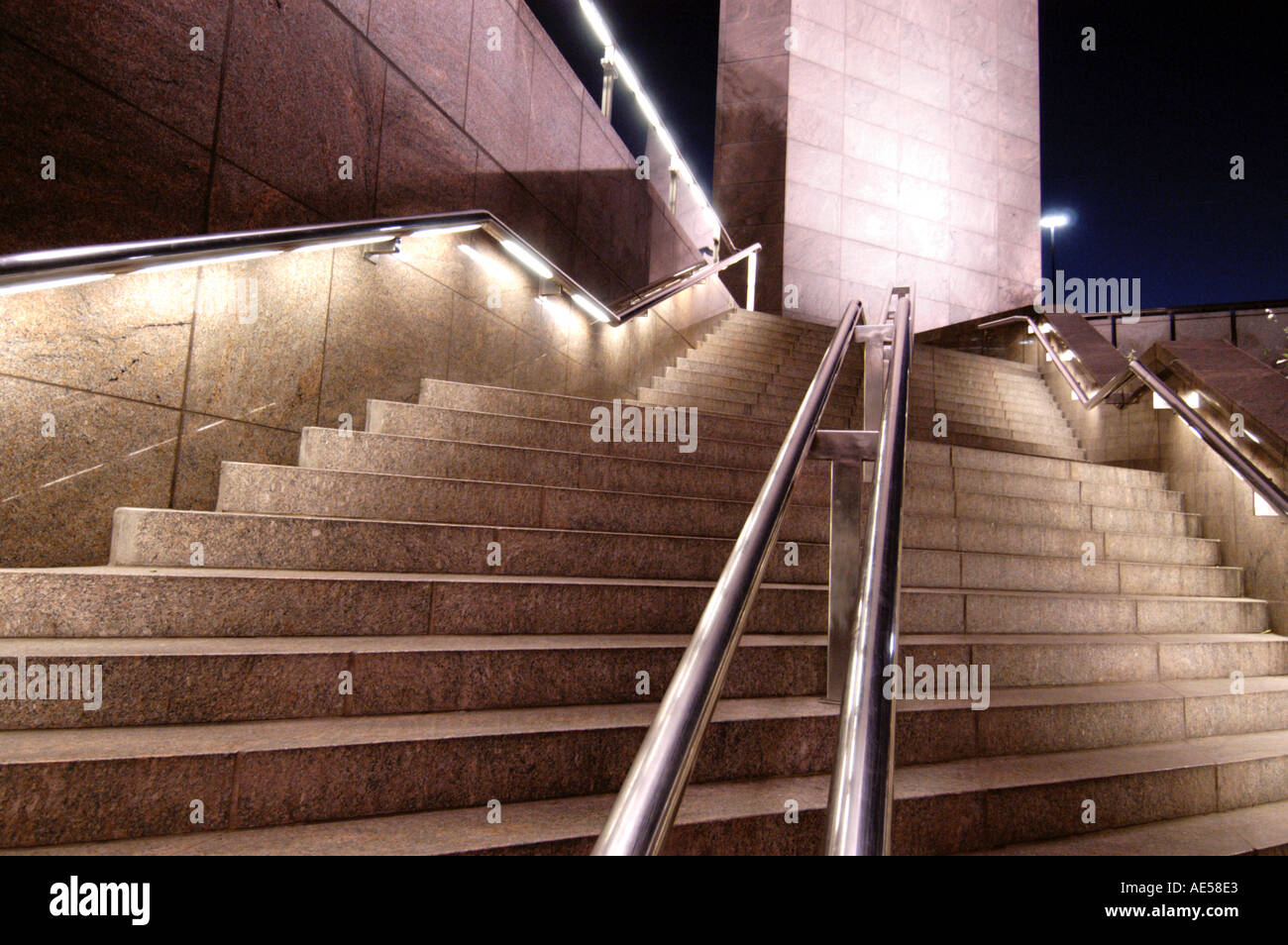 Steps at night London England UK Stock Photo - Alamy