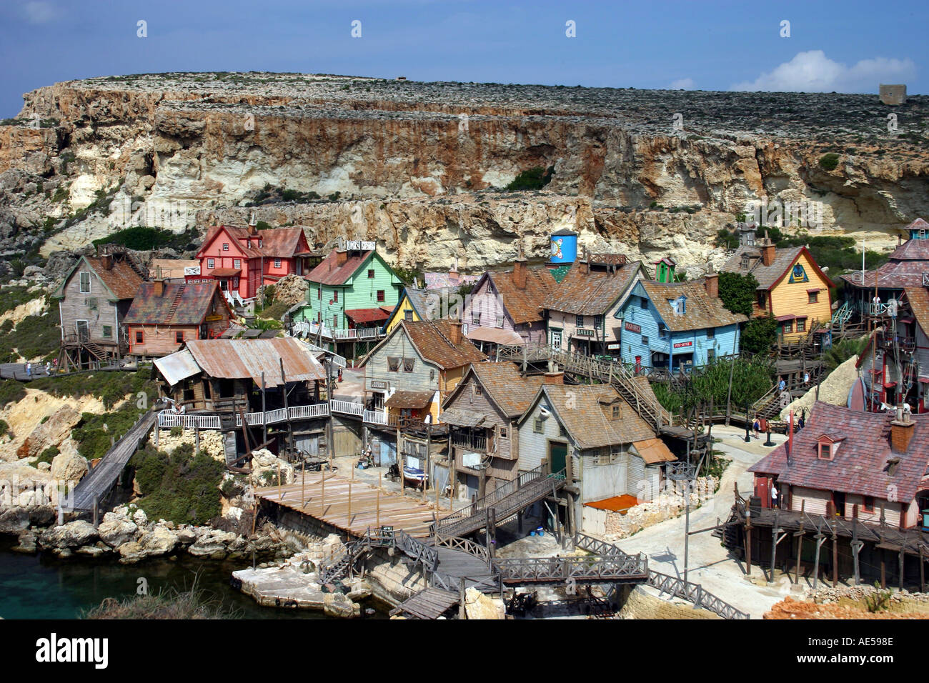 POPEYE VILLAGE MALTA FILM SET ROBIN WILLIAMS Stock Photo - Alamy