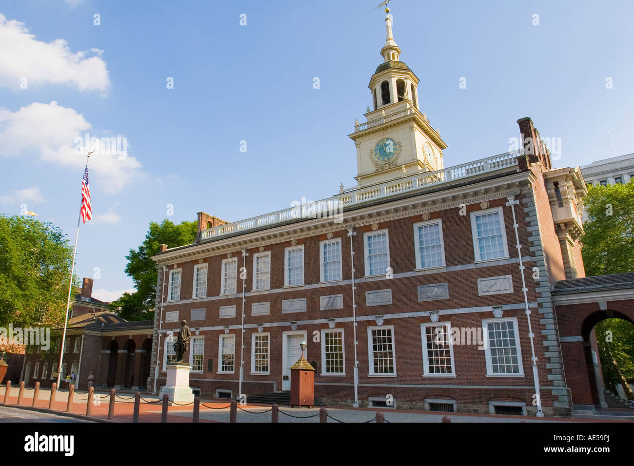 Front of Independence Hall where Declaration of Independence was signed ...