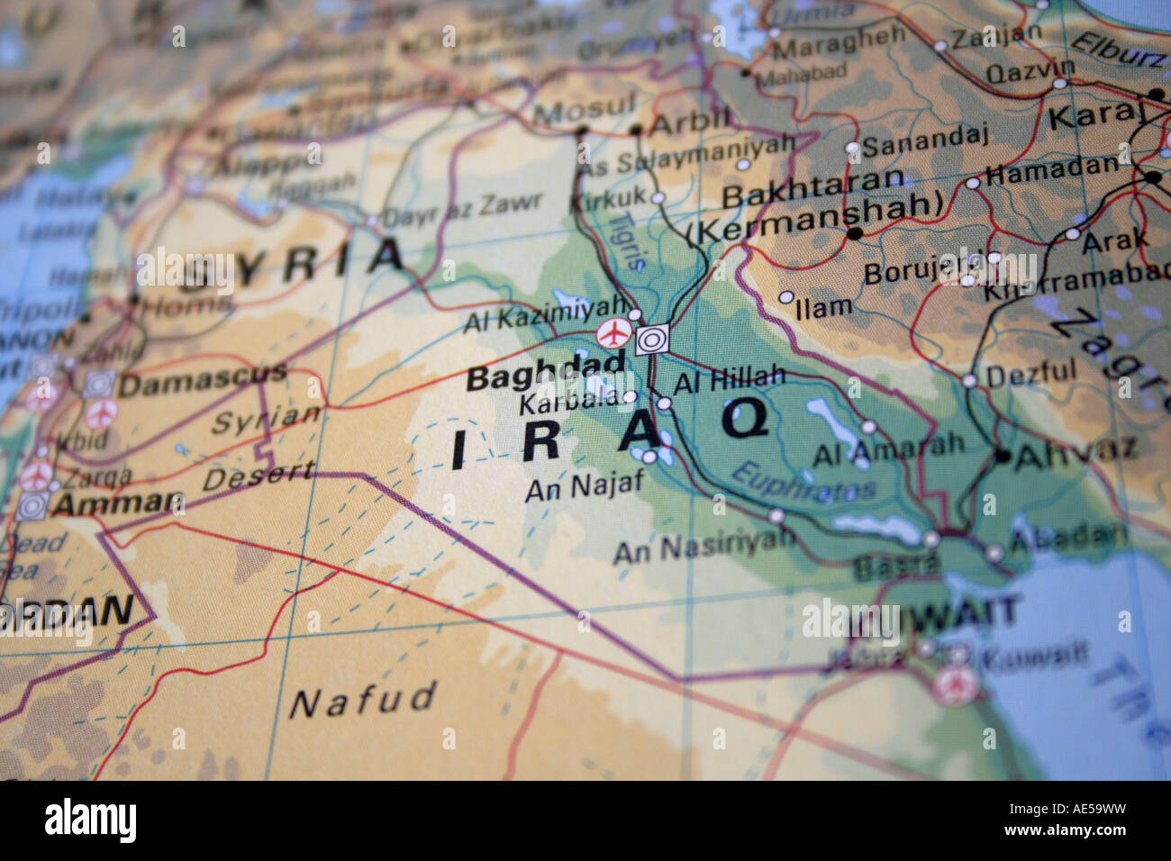 map of Iraq & middle esat Stock Photo - Alamy