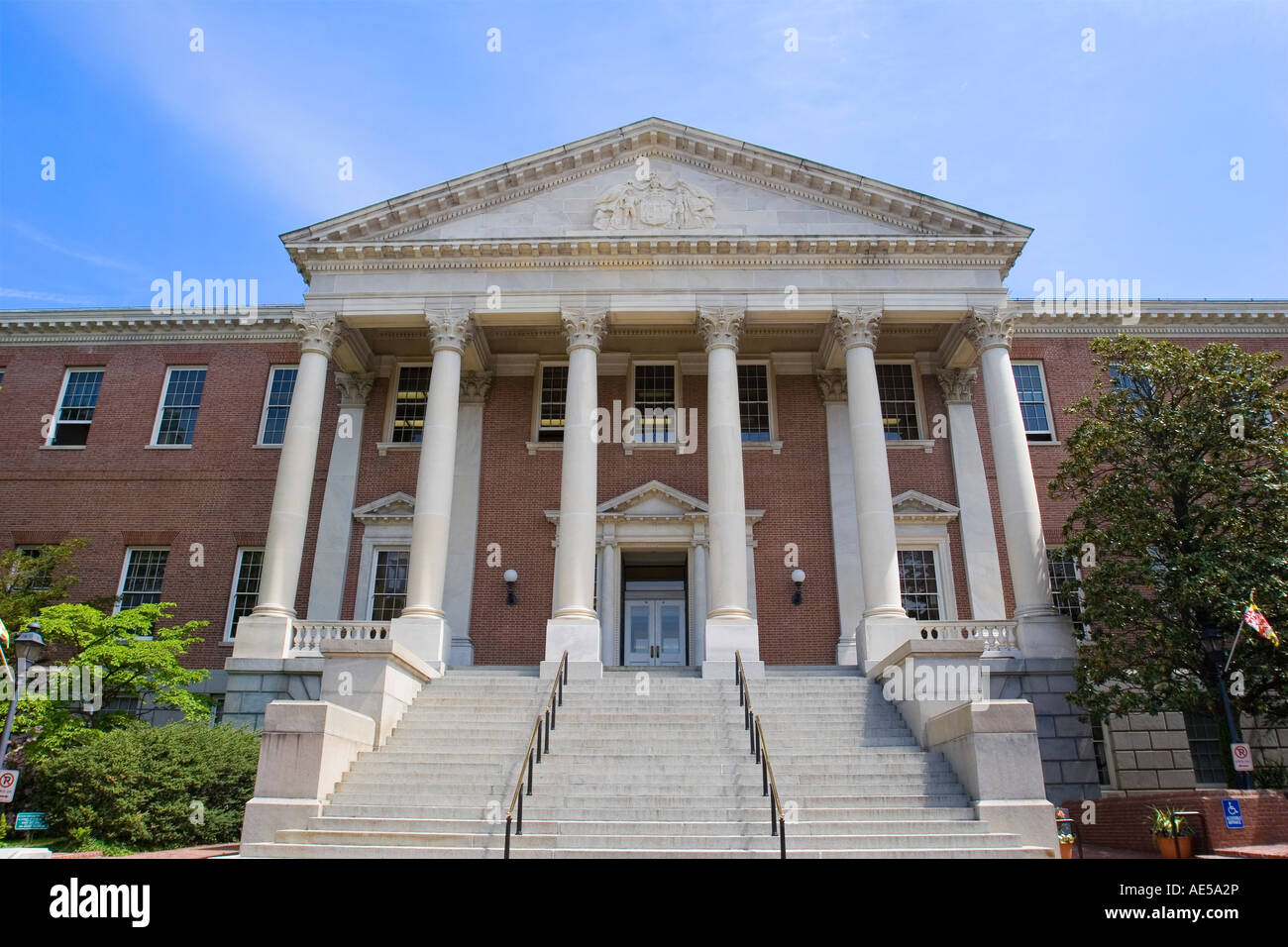Classic architecture of the Maryland state capitol building in ...