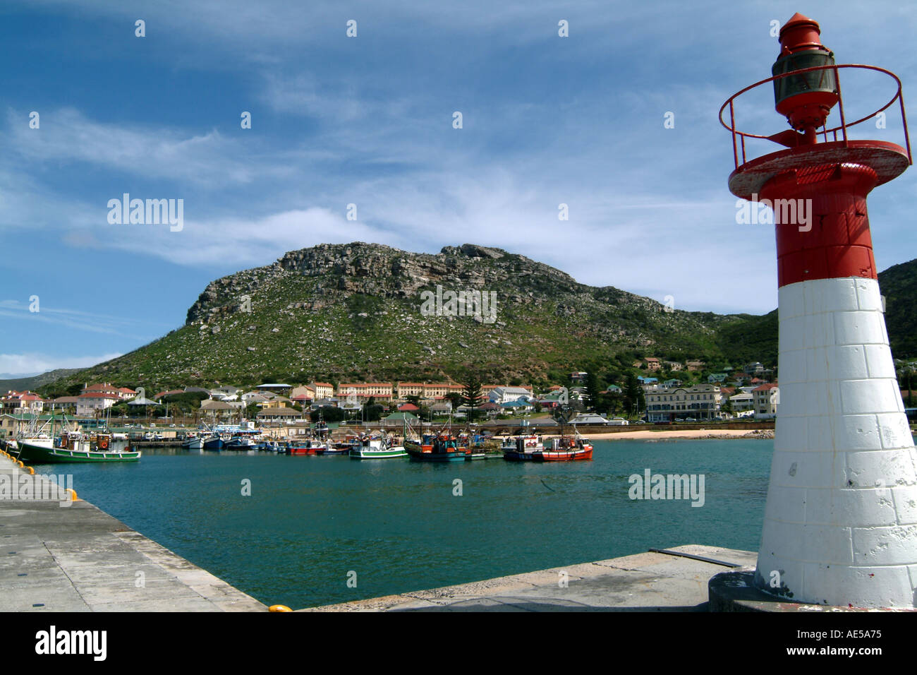 South Africa Fish Hoek Light House Harbour Western Cape Stock Photo - Alamy
