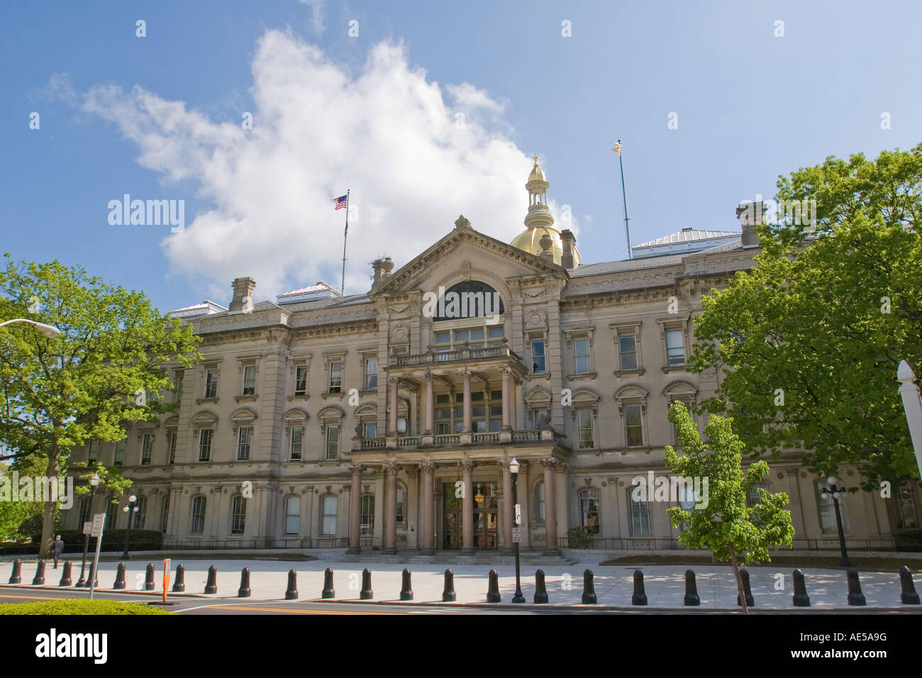 The front of the New Jersey state capitol building or statehouse in ...