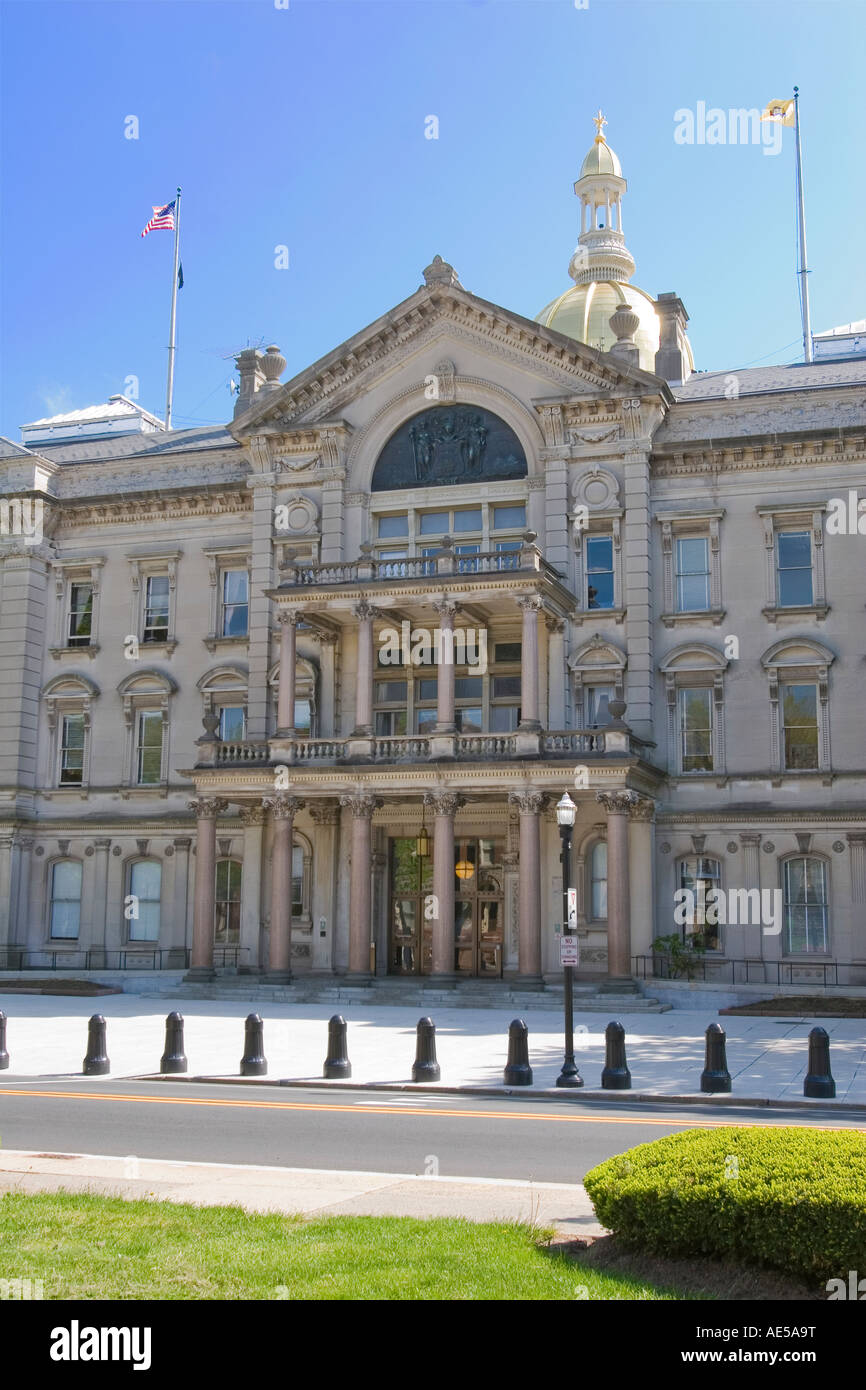The front of the New Jersey state capitol building or statehouse in ...