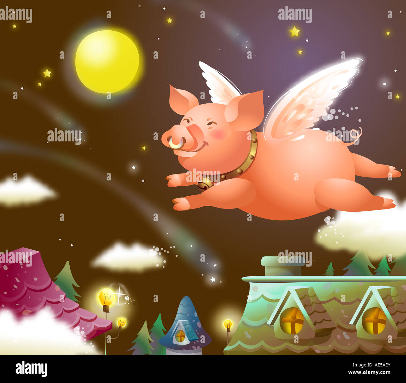 Pig flying in the sky Stock Photo - Alamy