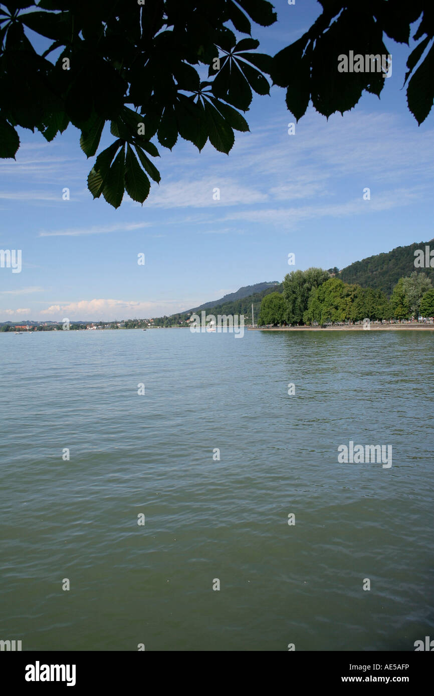 Sea promenade bank promenade in Bregenz in Lake of Constance Vorarlberg ...