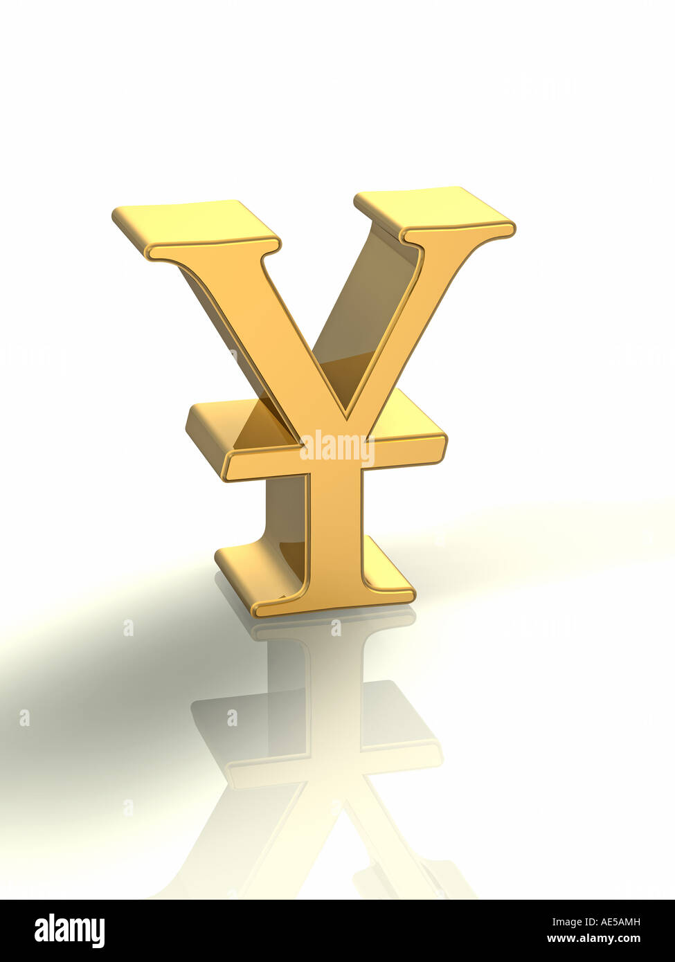 3d concept illustration of a yen symbol Stock Photo - Alamy
