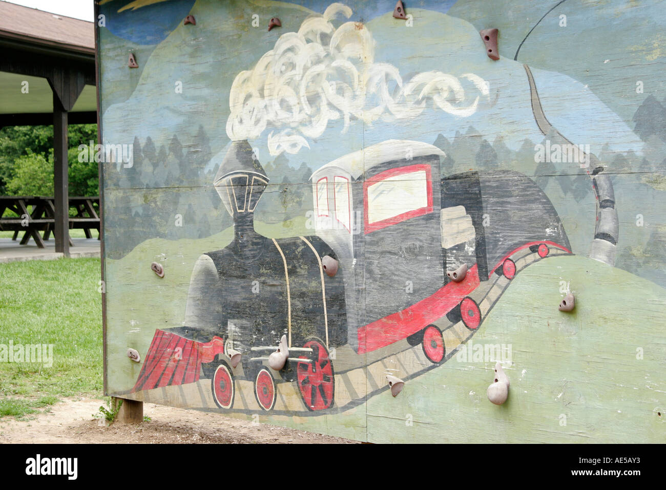 Virginia Loudoun County,Hamilton,City Park,train mural,visitors travel ...