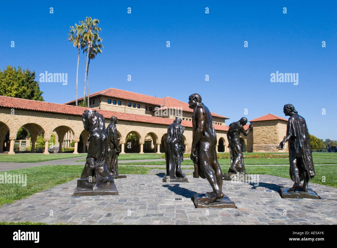 Rodin sculpture garden in Memorial Court on the Stanford University ...