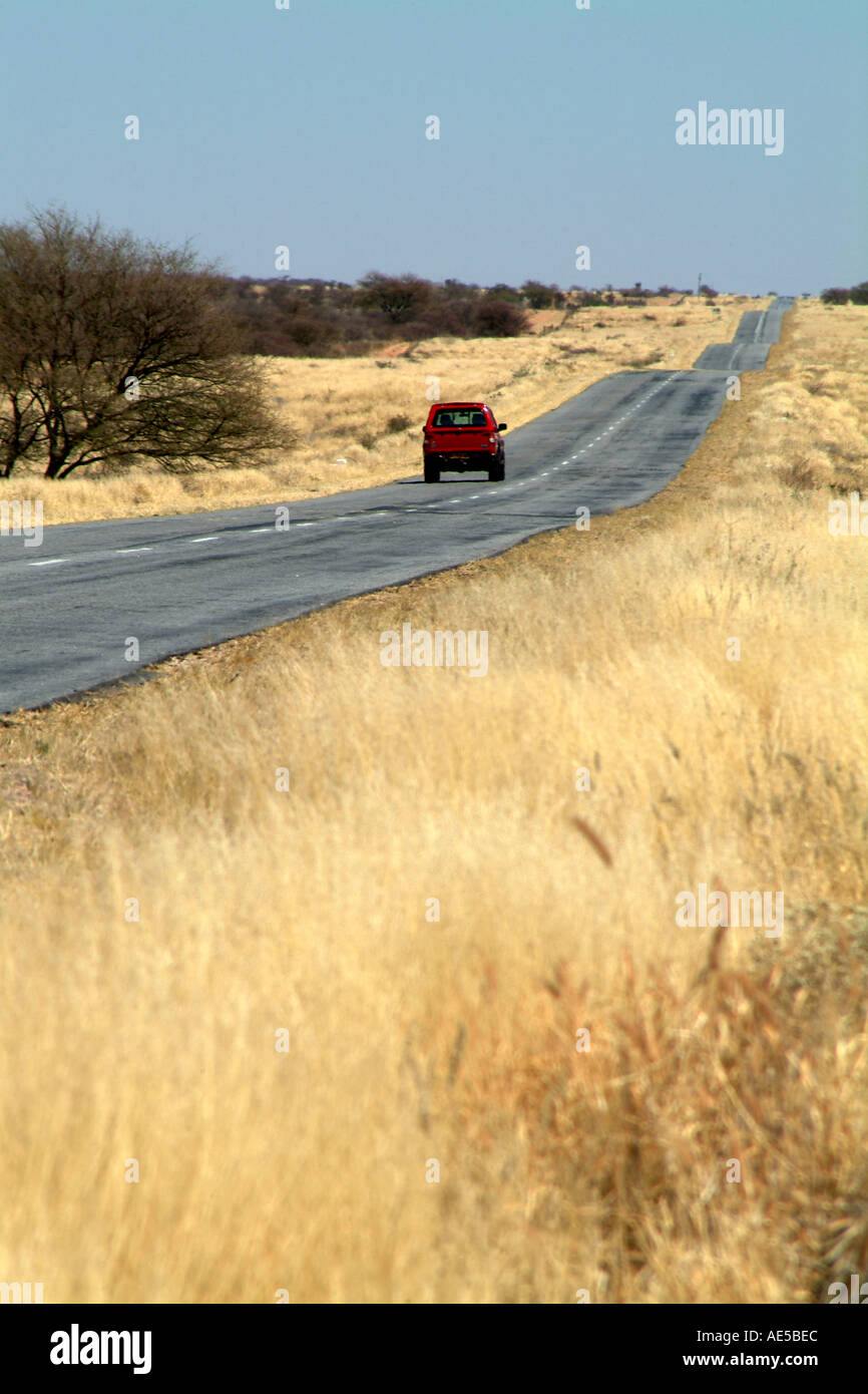 Namibia Southern Africa Vehicle on B1 Highway Passing Savannah Stock ...