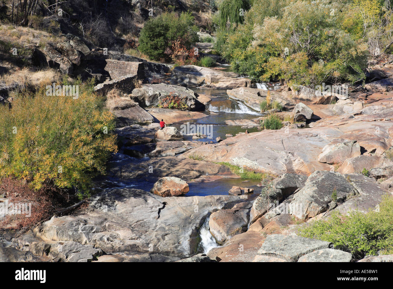 Gold rush mining site at Adelong falls gorge, Adelong near Tumut, New ...