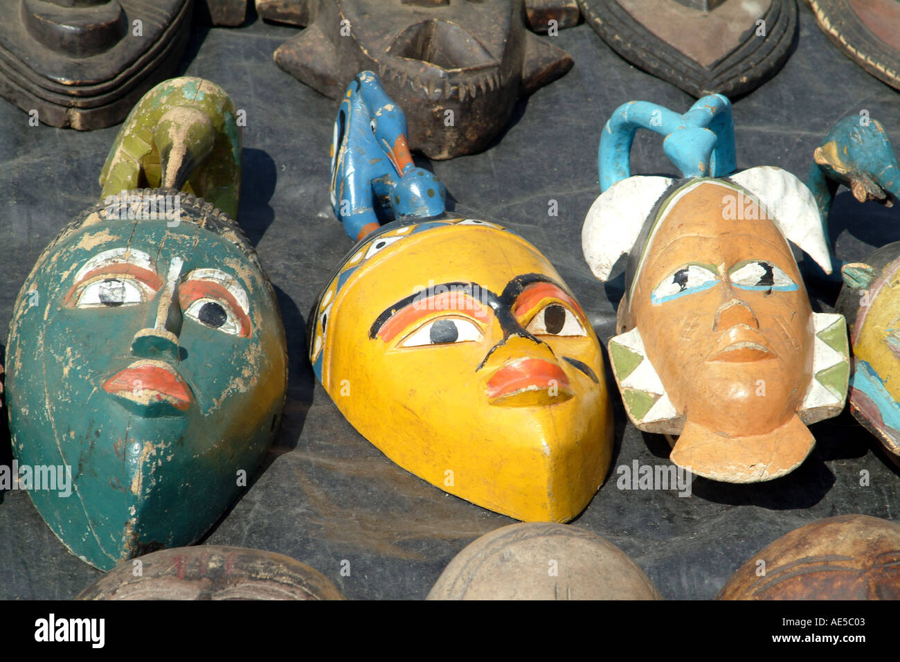 Namibia SWA Masks For Sale Craft Market Windhoek Southern Africa Stock ...
