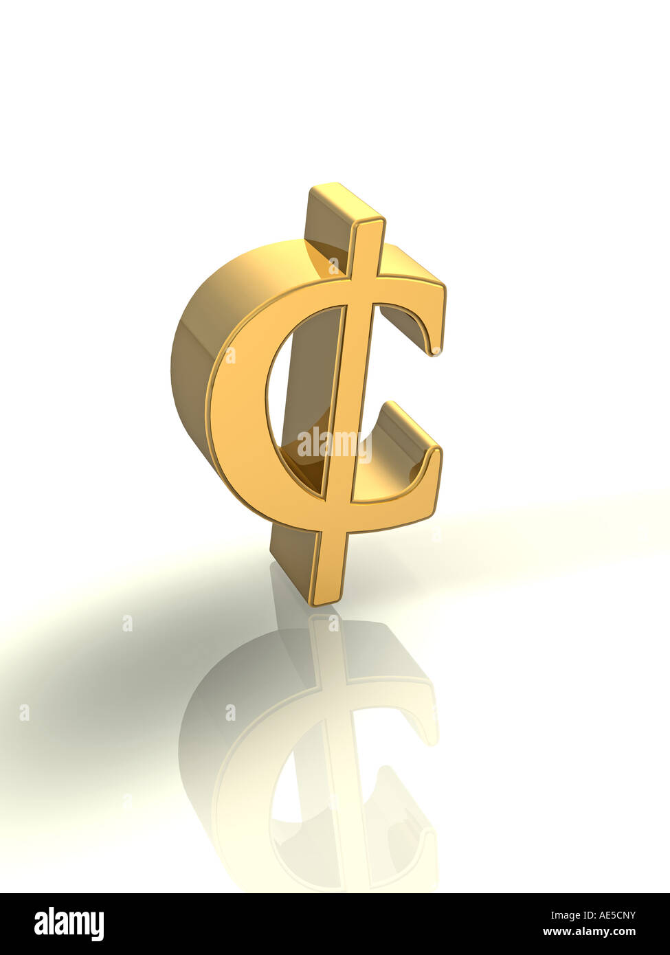 3d concept illustration of a cent symbol Stock Photo - Alamy