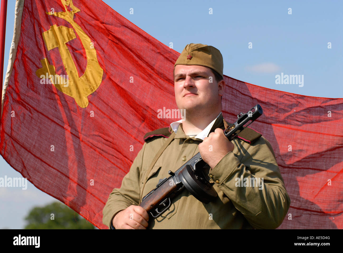 Festival of History-Soviet guard re-enactor Stock Photo - Alamy