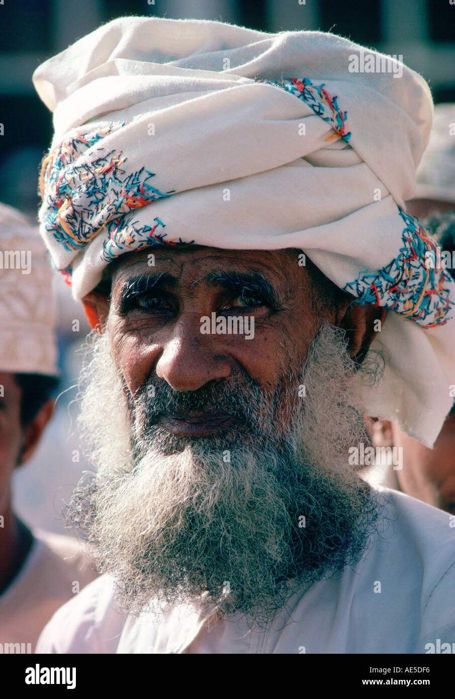 Omani man with grey beard and moustache in Muscat, Oman Stock Photo - Alamy