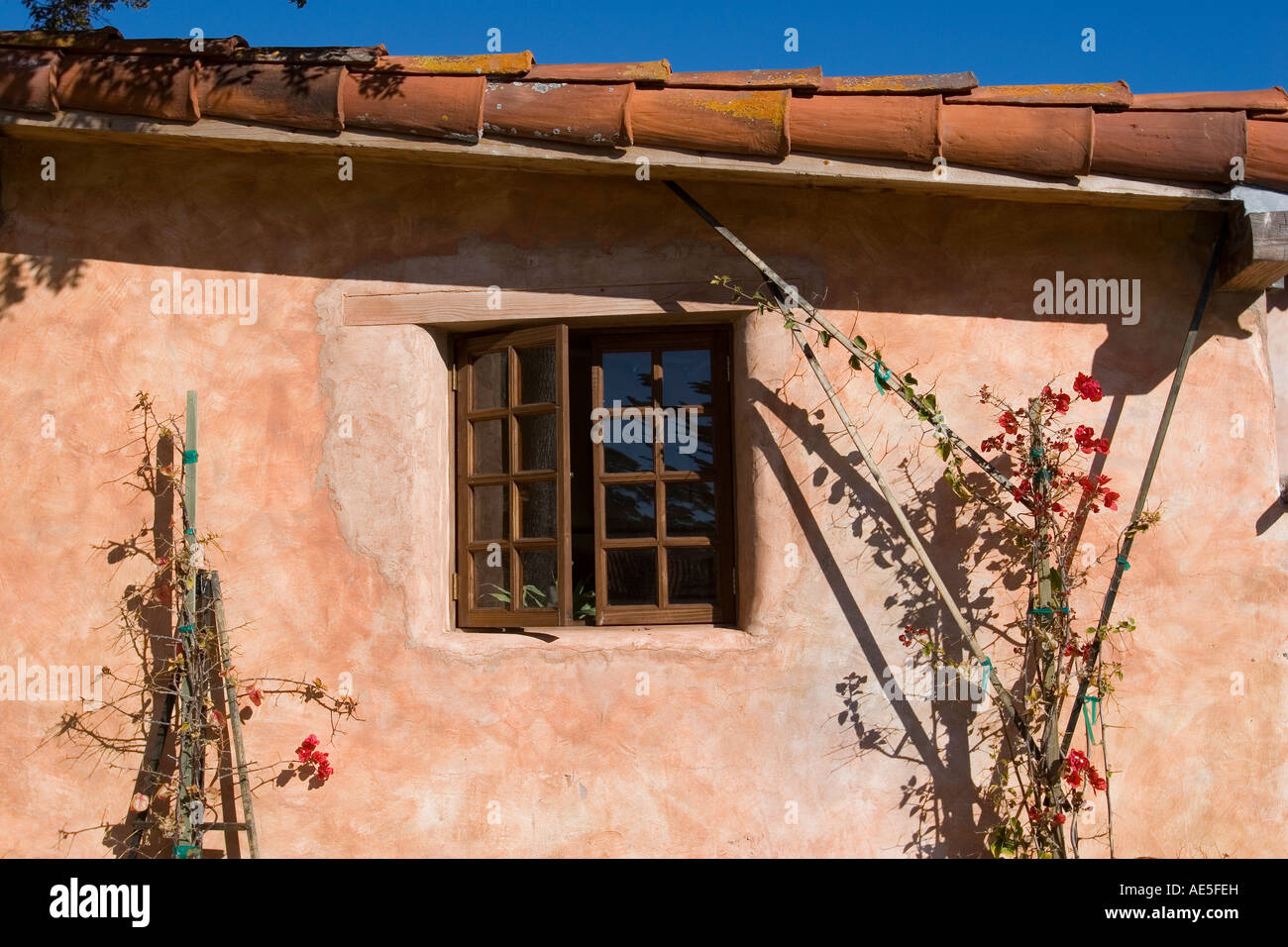 Spanish Mediterranean architecture with orange stucco wall tile roof ...