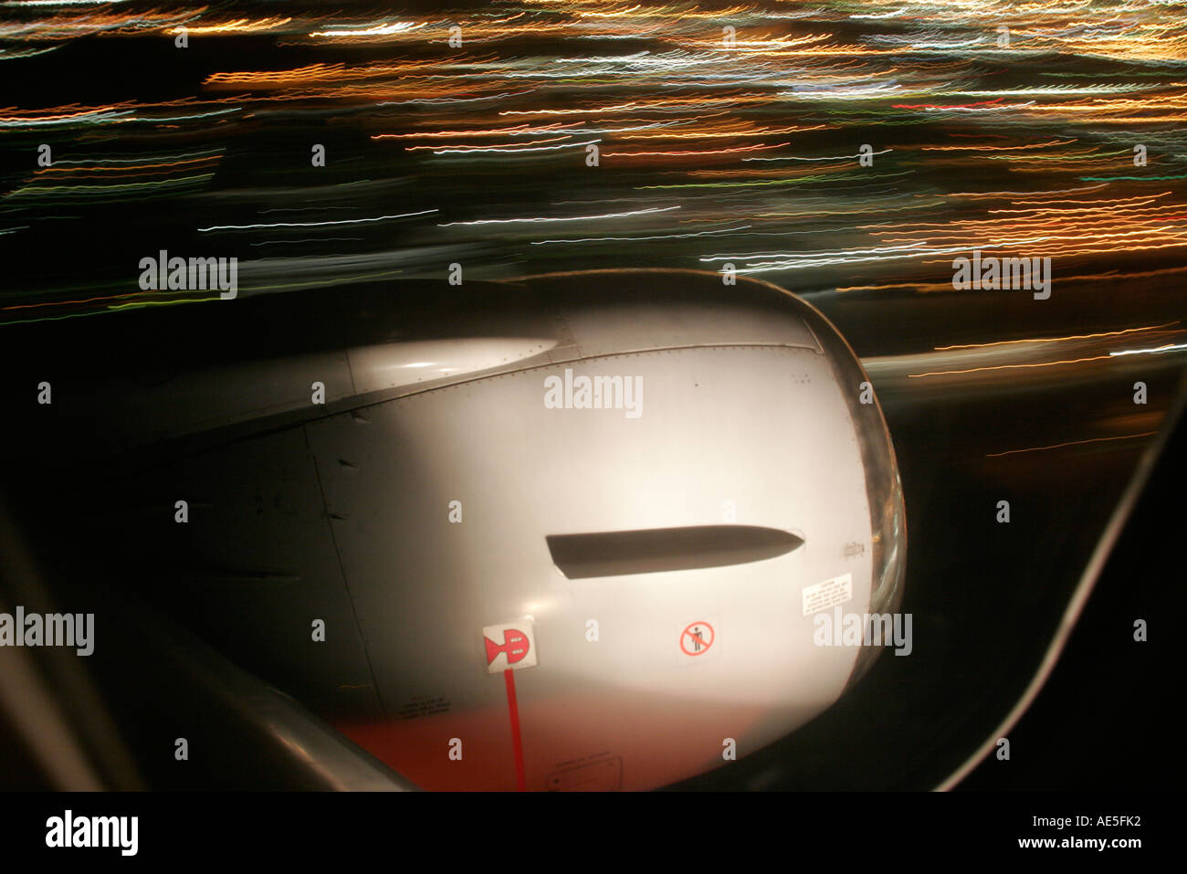 Miami Florida,US Airway,commercial jet engine,landing,light streaks ...