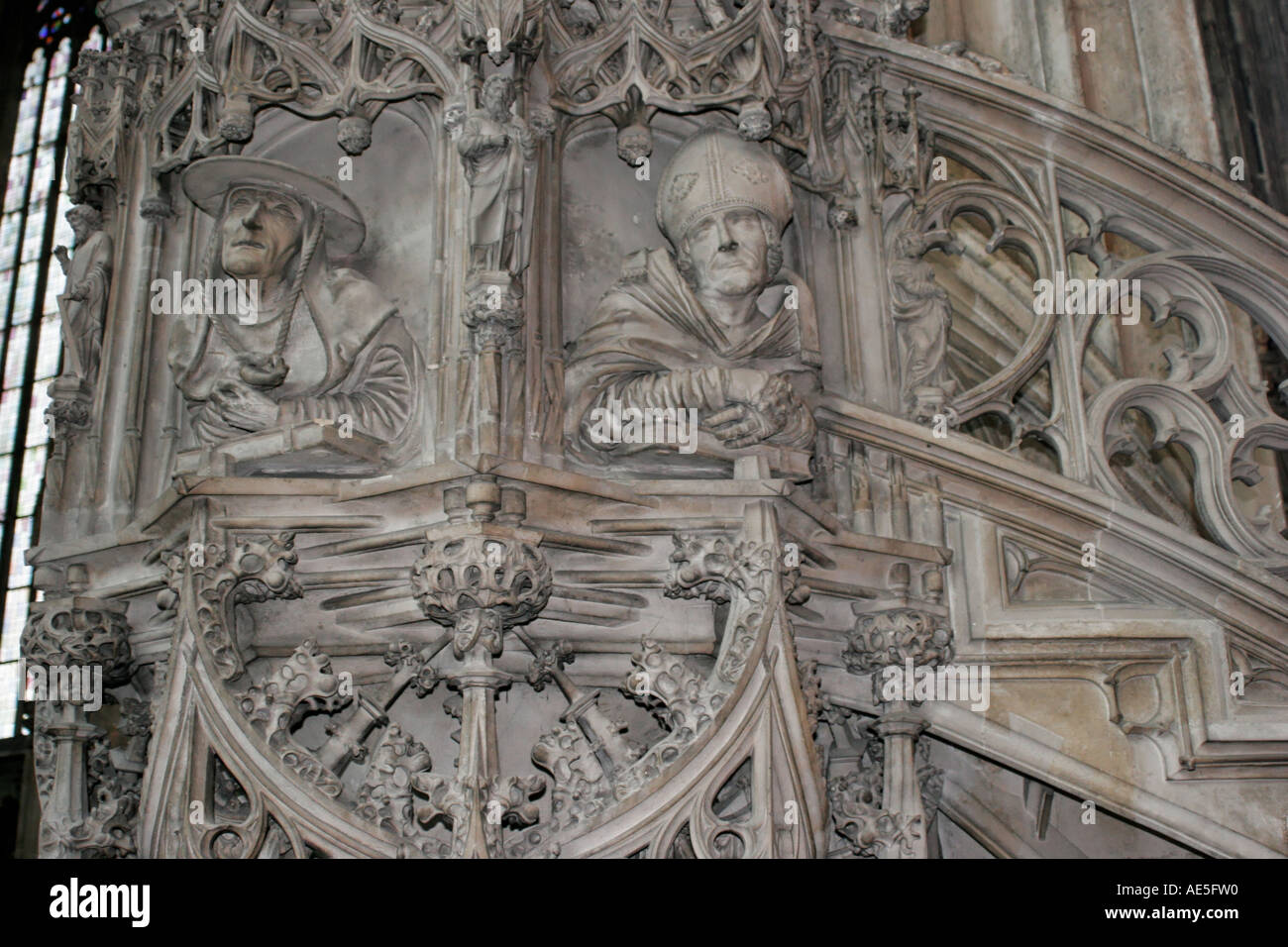 Church St Stephan Stone Indoor Photo Pulpit Gothic Austria Vienna Stock ...