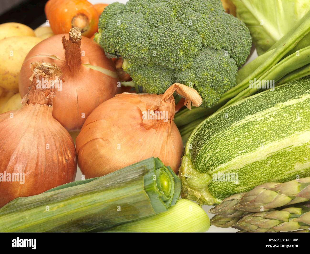 Selection of Fresh Uncooked Organic Vegetables Ready TO Be Prepared For ...