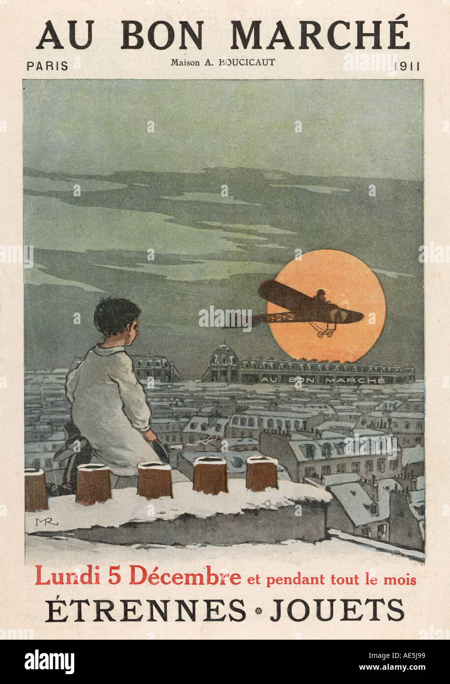 Plane Over Paris Stock Photo - Alamy