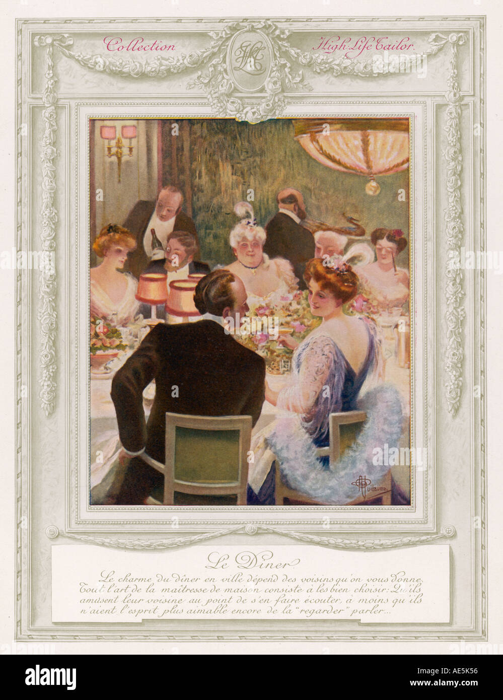 Aristo Dinner Party 1905 Stock Photo - Alamy