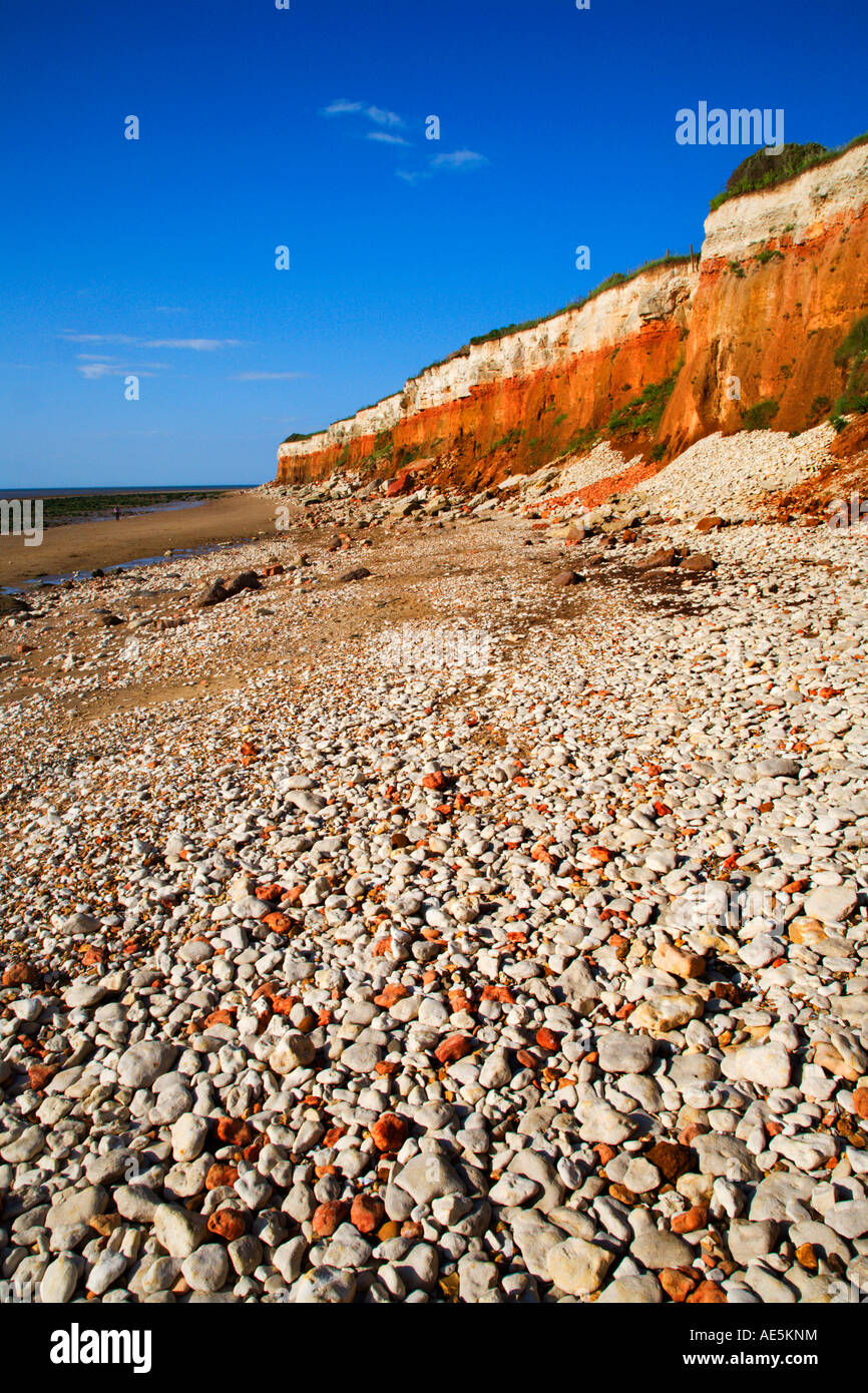 The colourful red and white striped Hunstanton Cliffs a Site of Special ...