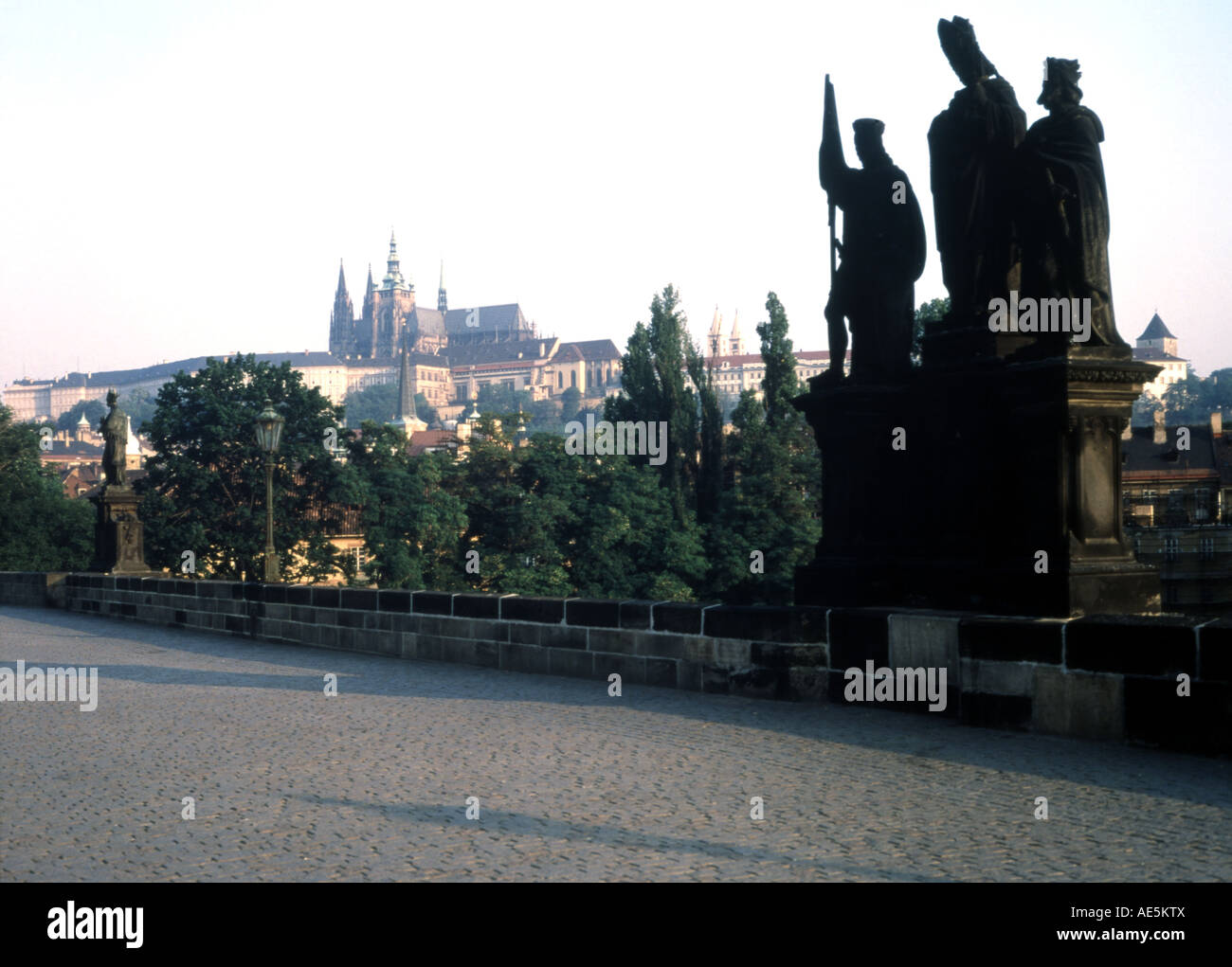 A silhouette statue on charles bridge hi-res stock photography and ...