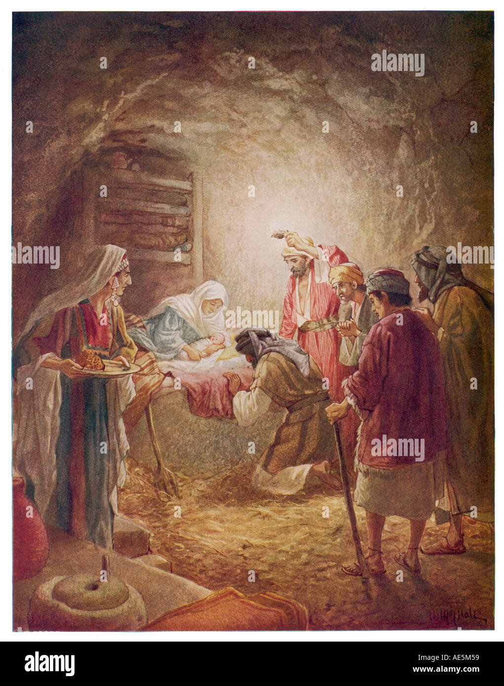 Jesus And Shepherds Hole Stock Photo - Alamy