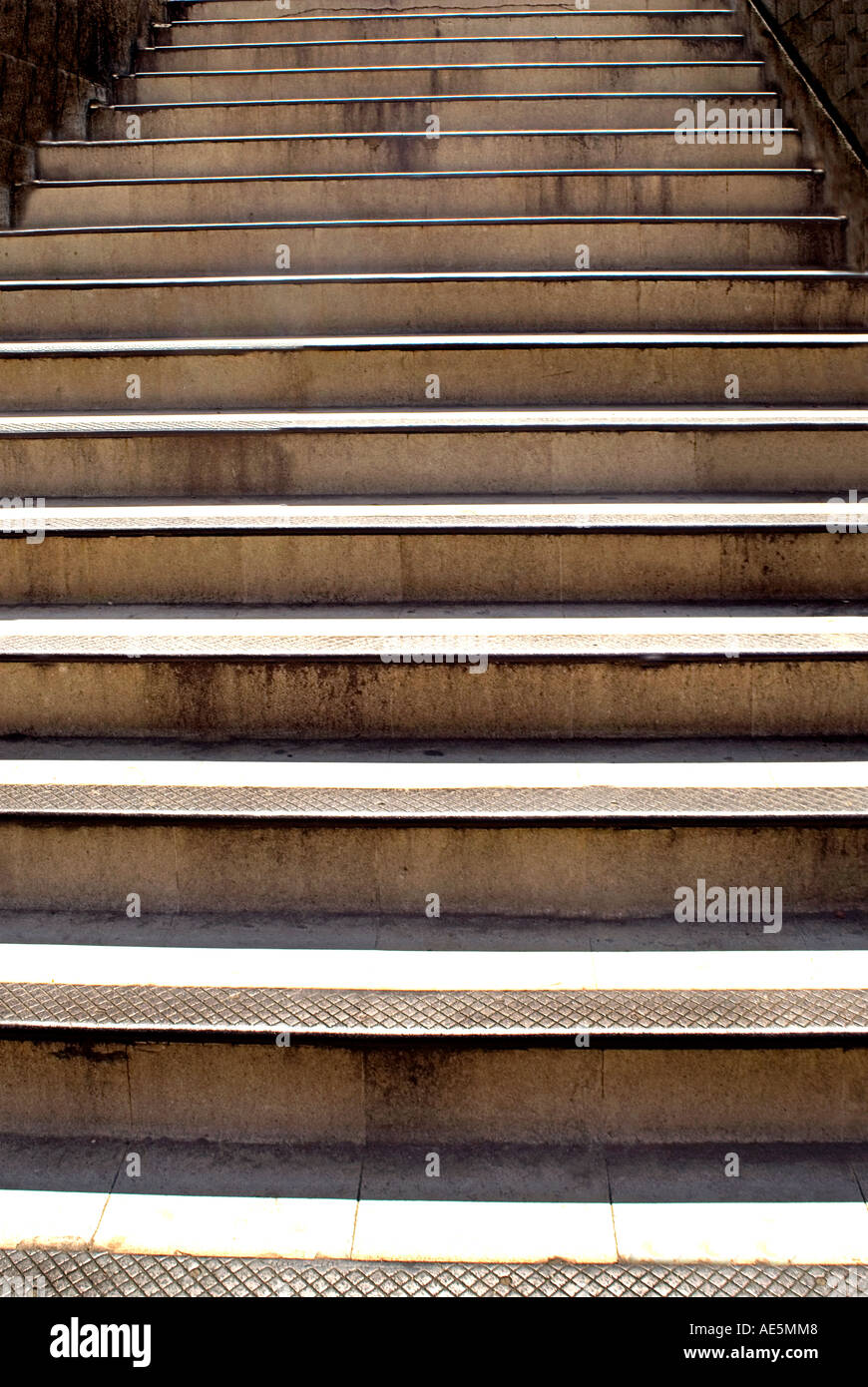 Urban steps South Bank beside Waterloo Bridge London England Stock ...
