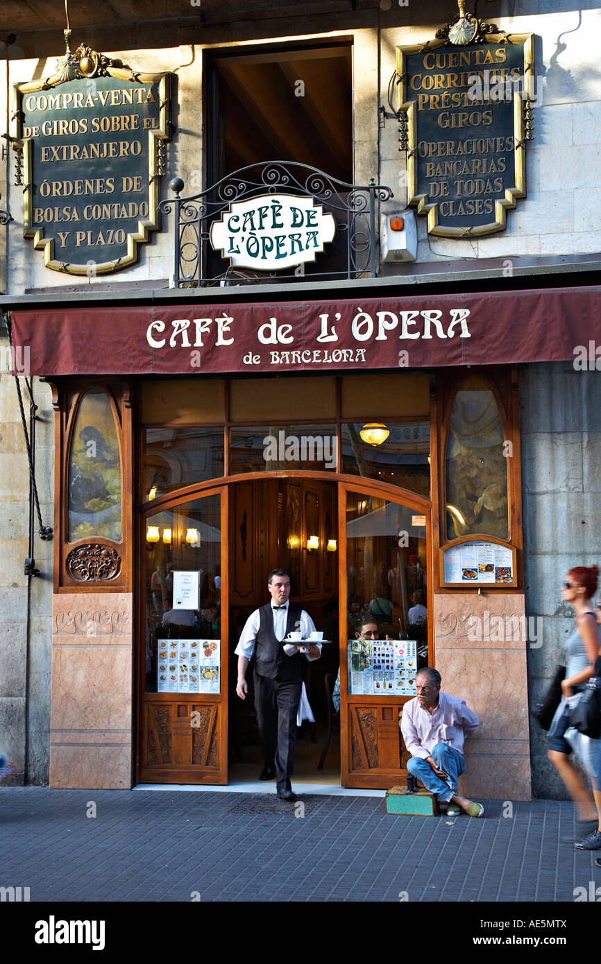 The Opera Cafe in Barcelona, Spain Stock Photo - Alamy