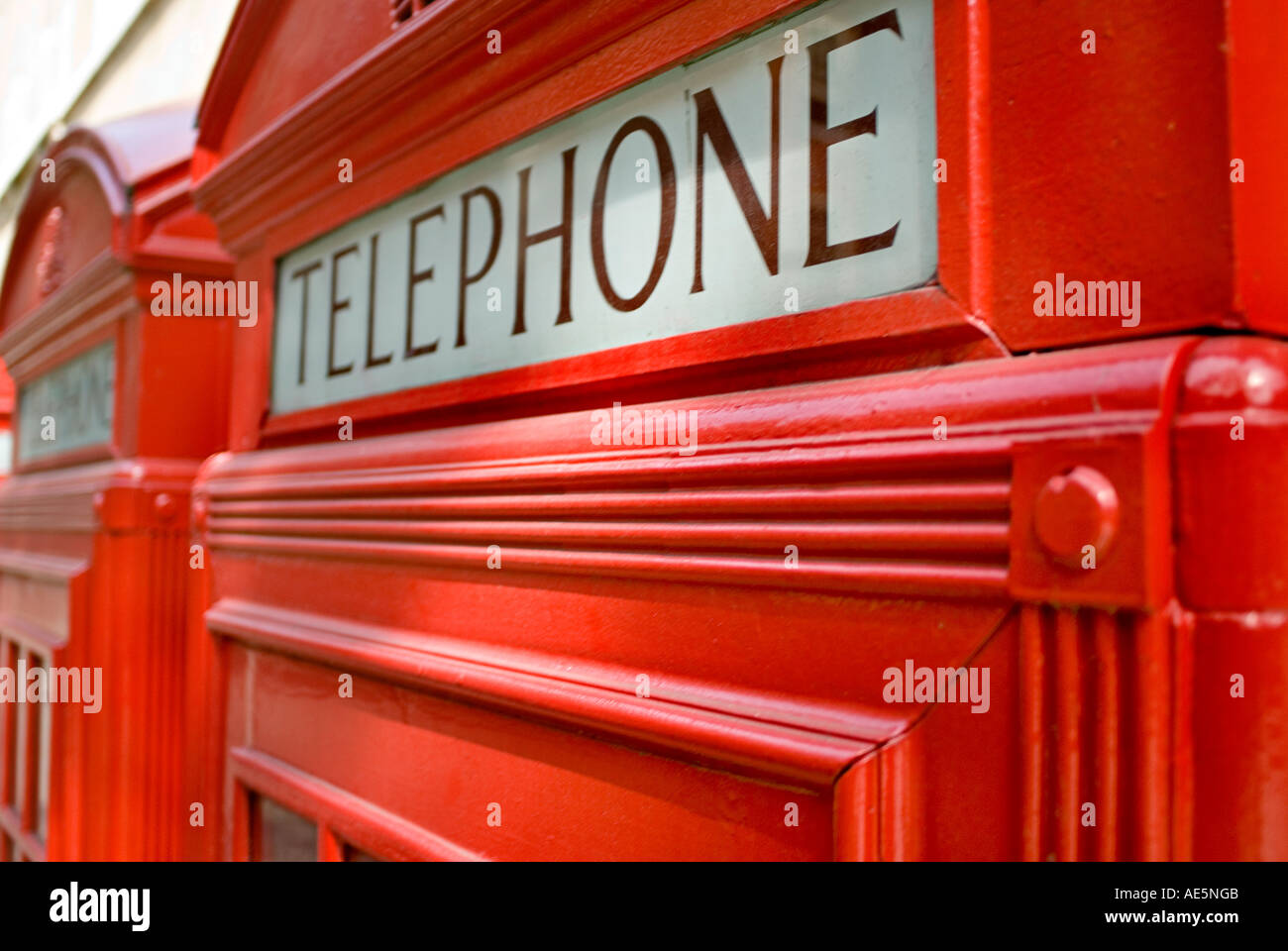 Detail of the classic and iconic British telephone box Bow Street ...