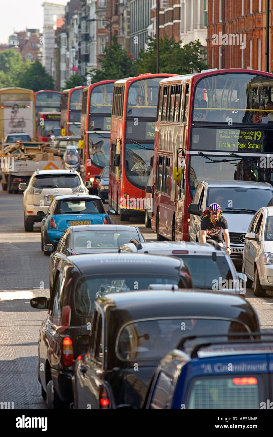 Traffic on a busy London Street Sloane Street London Chelsea and ...