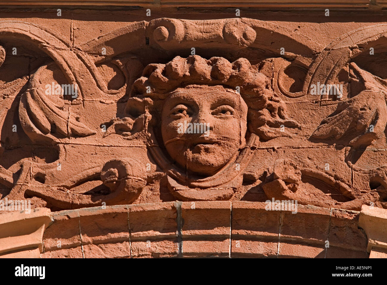 Carved brickwork and terracotta decoration Architectural detail of face ...