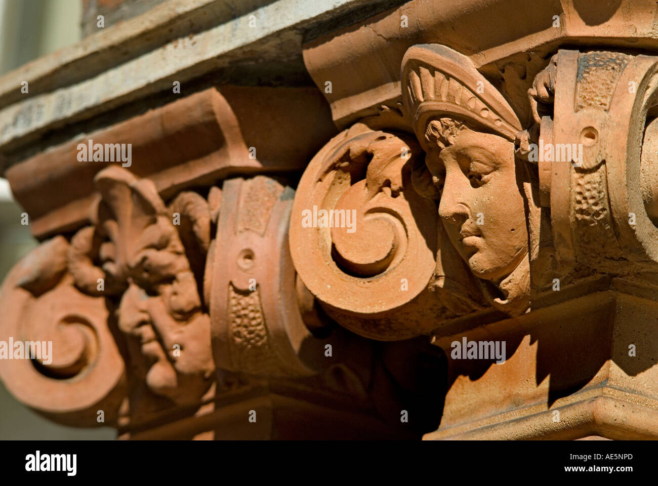Carved brickwork and terracotta decoration Architectural detail of ...