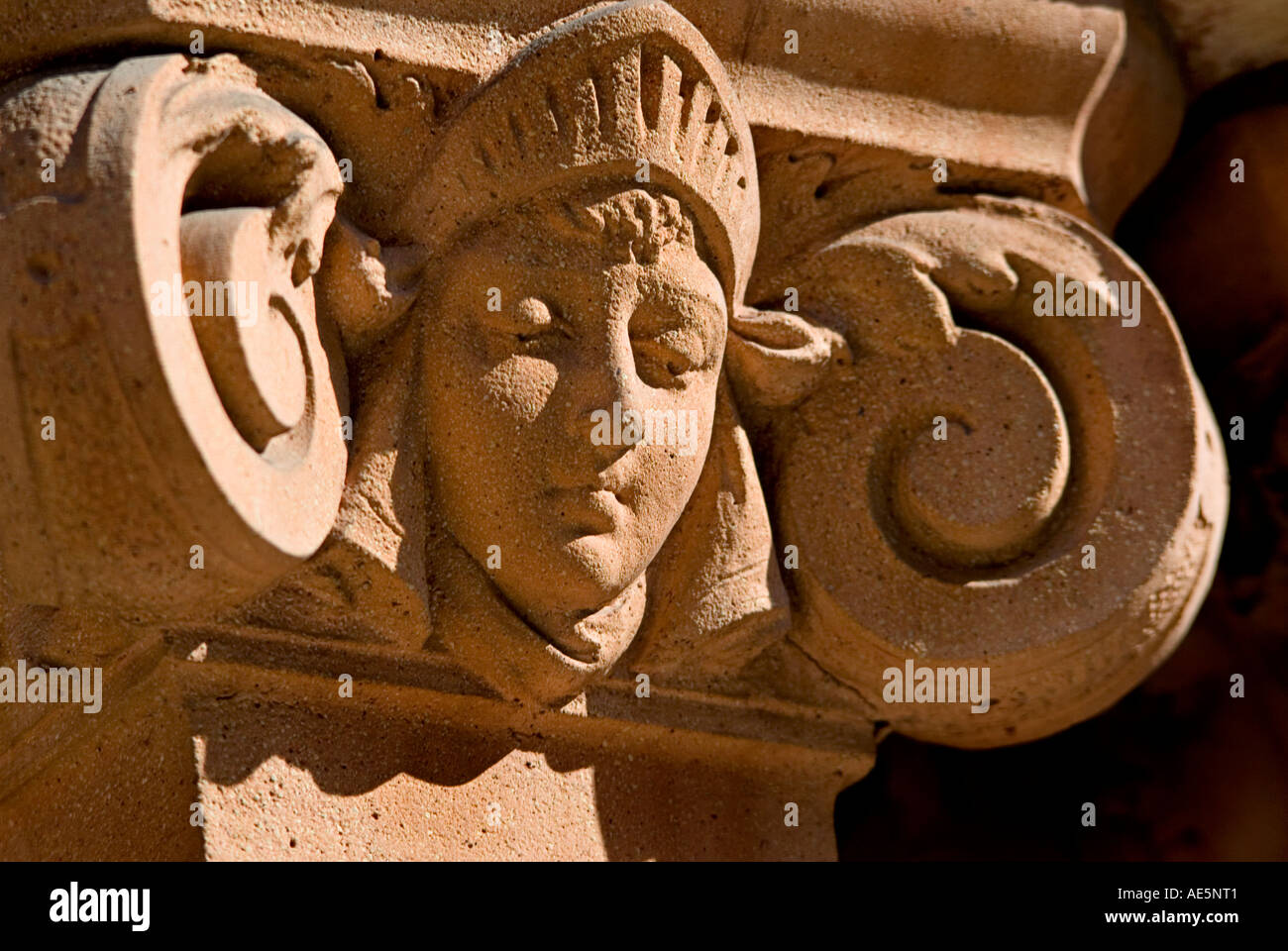 Carved brickwork and terracotta decoration Architectural detail of face ...