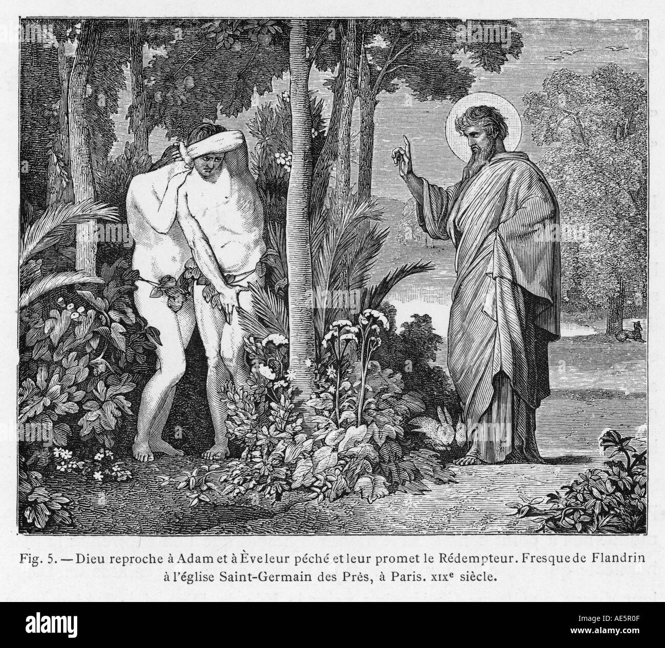 God Reproaches Adam Stock Photo - Alamy