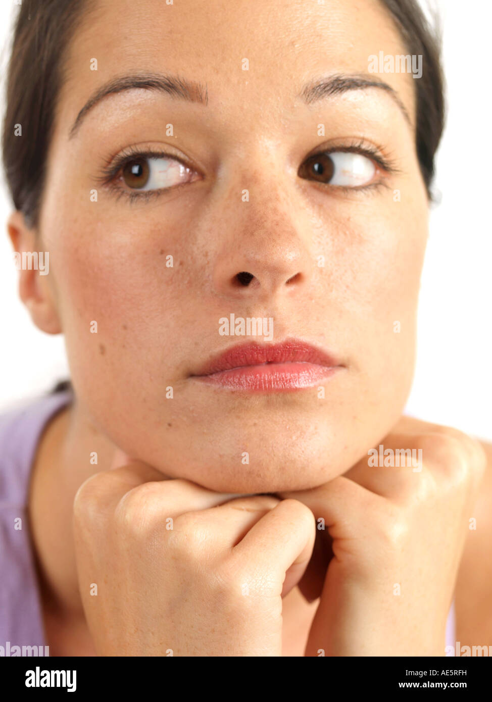 Bored Young Woman Model Released Stock Photo - Alamy