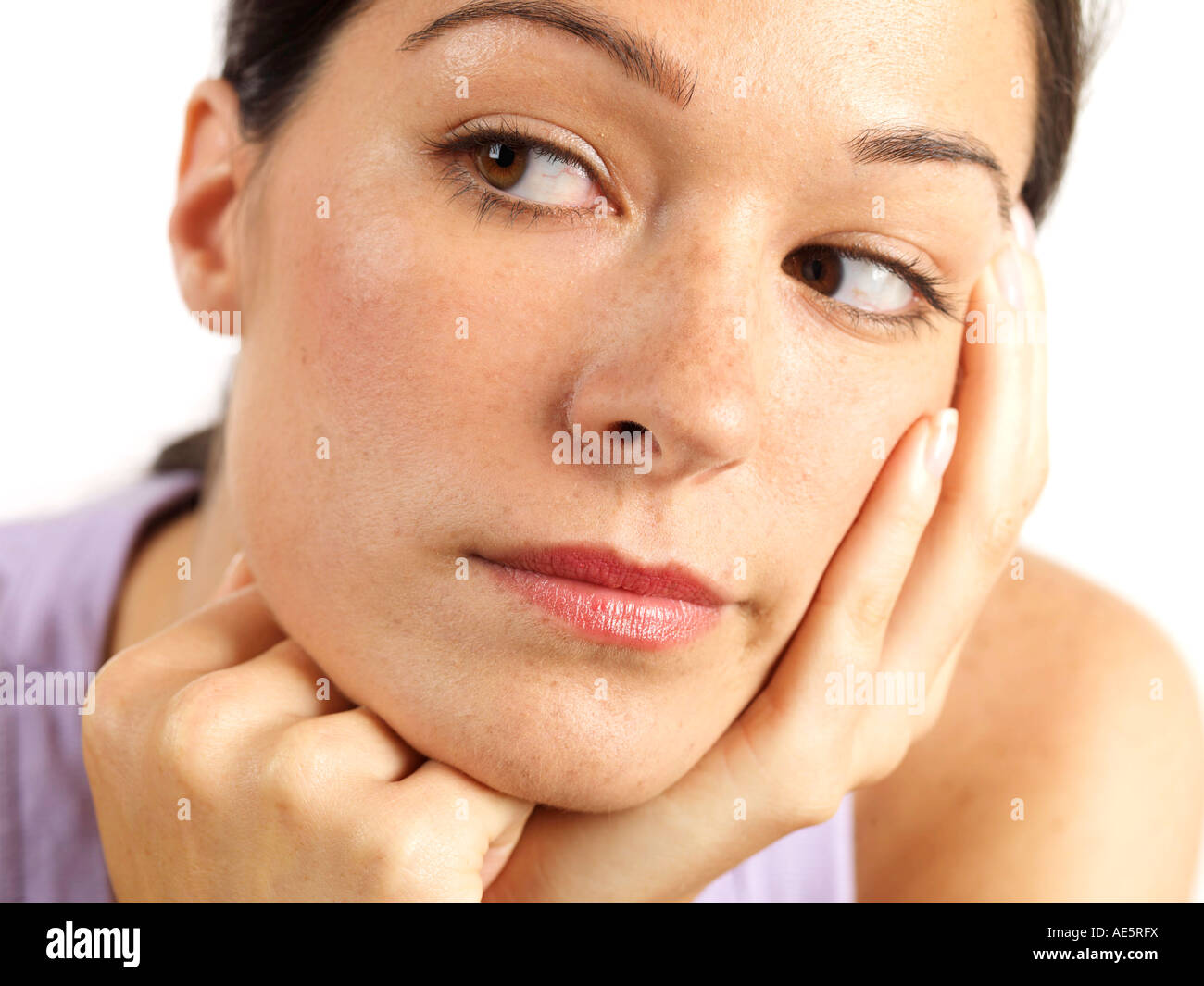 Bored Young Woman Model Released Stock Photo - Alamy